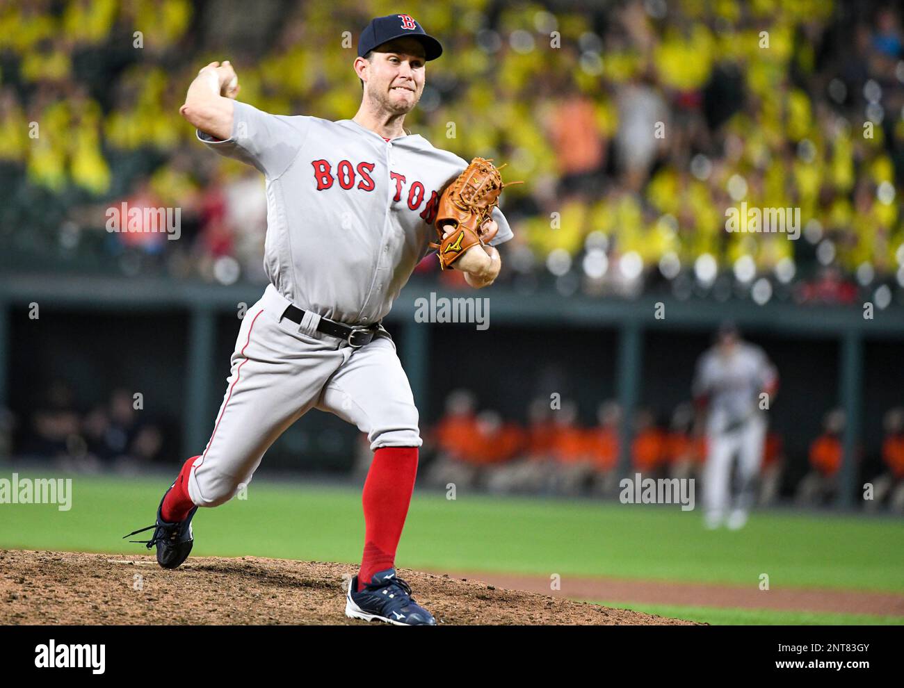 BALTIMORE, MD - JULY 19: Boston Red Sox relief pitcher Ryan Weber (65 ...