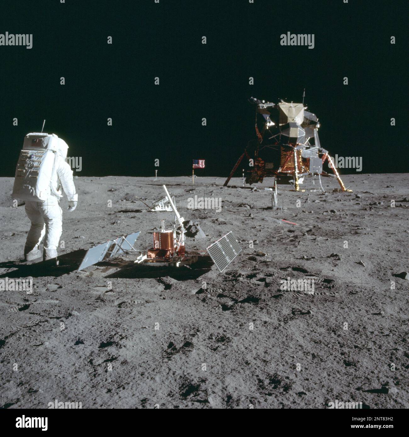 In this July 20, 1969 photo made available by NASA, astronaut Buzz ...