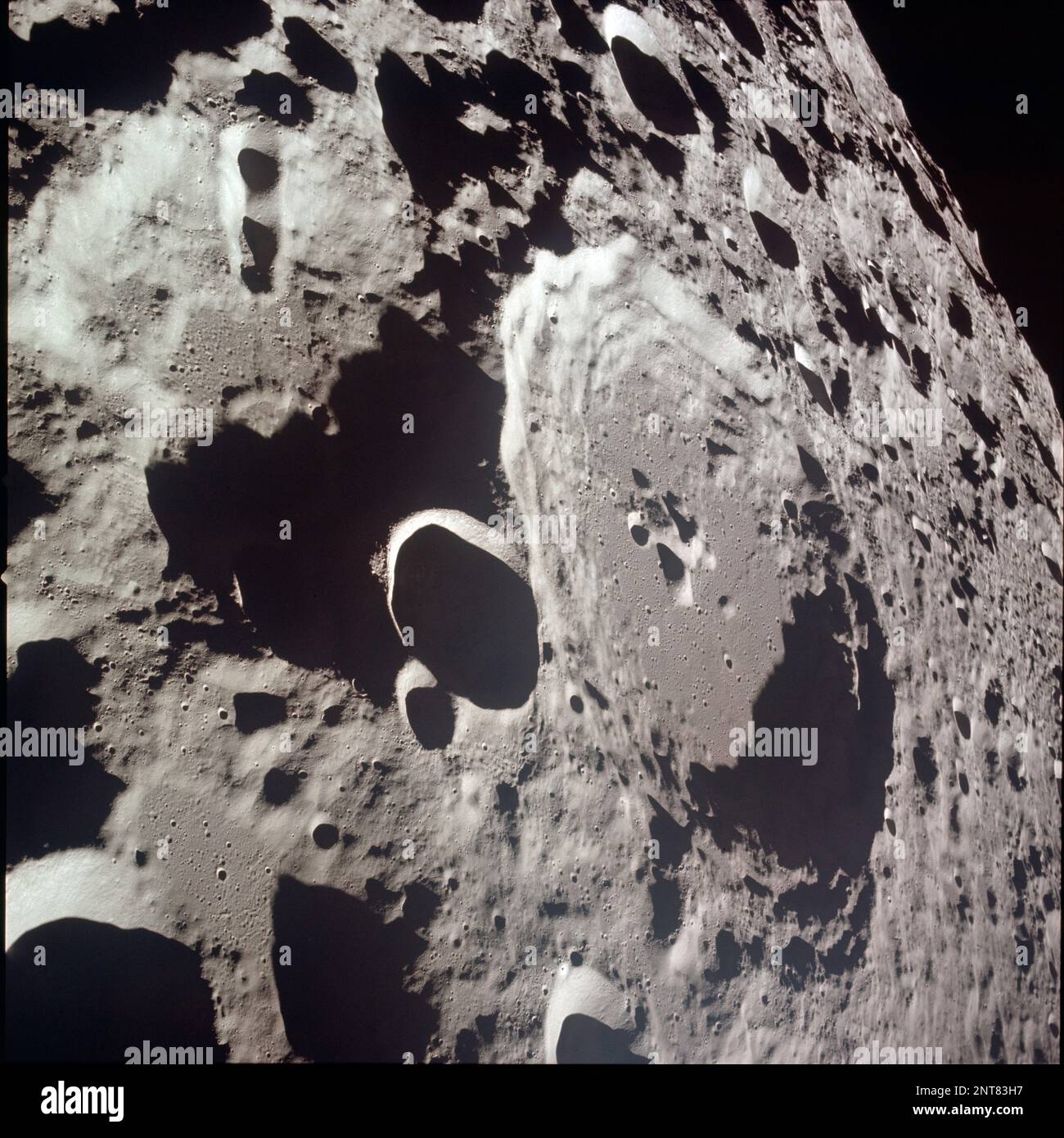 This July 20, 1969 photo made available by NASA shows crater Daedalus ...