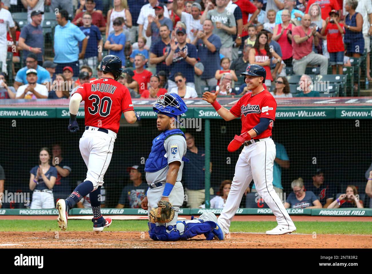 CLEVELAND, OH - JULY 19: Cleveland Indians right fielder Tyler Naquin ...
