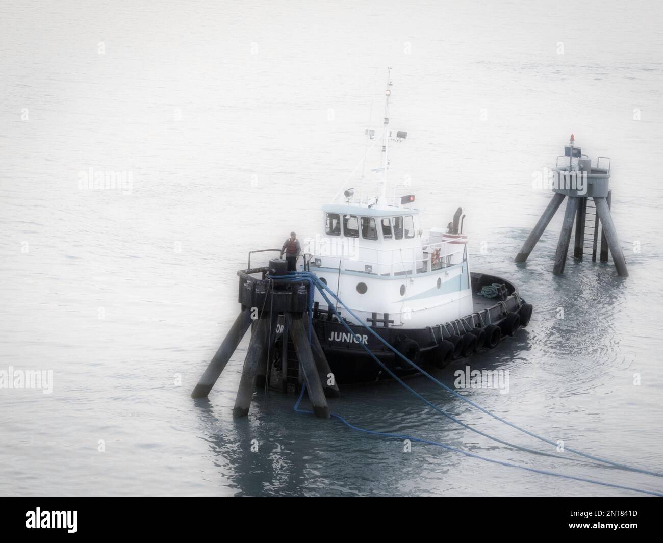 "Junior" Tugboat and Mooring Lines, Cruise Boat Ramp, Seward Harbor ...