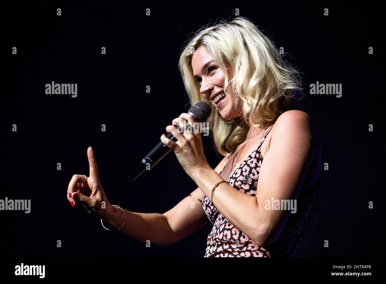 British singer Joss Stone performs onstage during a concert at the Blue ...