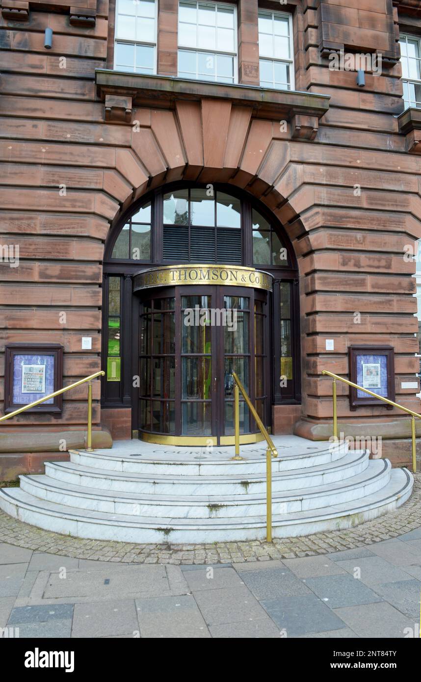 DUNDEE, SCOTLAND - 26 FEBRUARY 2023: Entrance to The Courier Building ...
