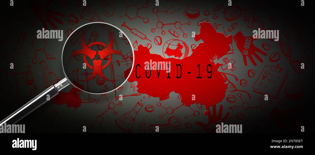 Dangerous corona virus, SARS pandemic risk concept. 3D illustration ...