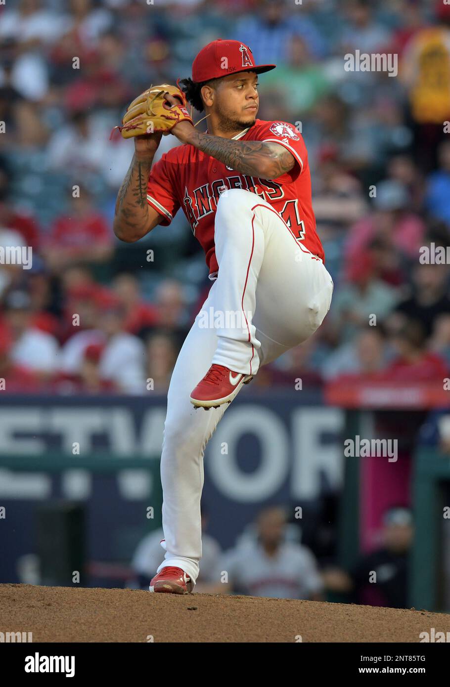 ANAHEIM, CA - JULY 17: Los Angeles Angels Pitcher Felix Pena (64) in ...