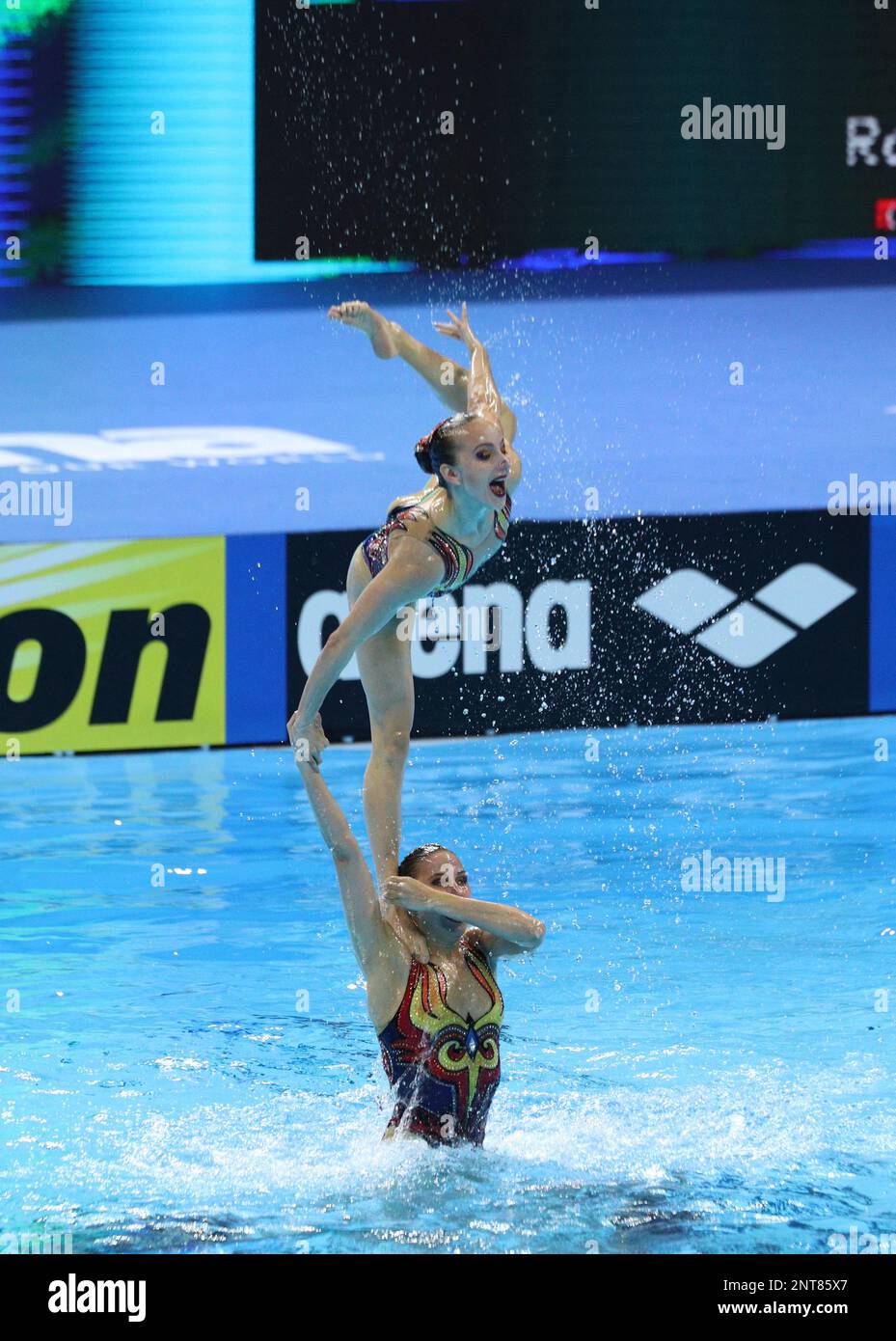 Russia's swimmers perform during Artistic Swimming Women Team Free ...