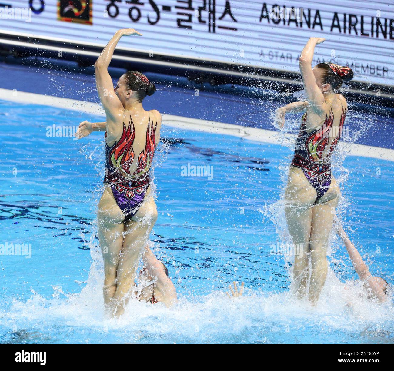 Russia's swimmers perform during Artistic Swimming Women Team Free ...