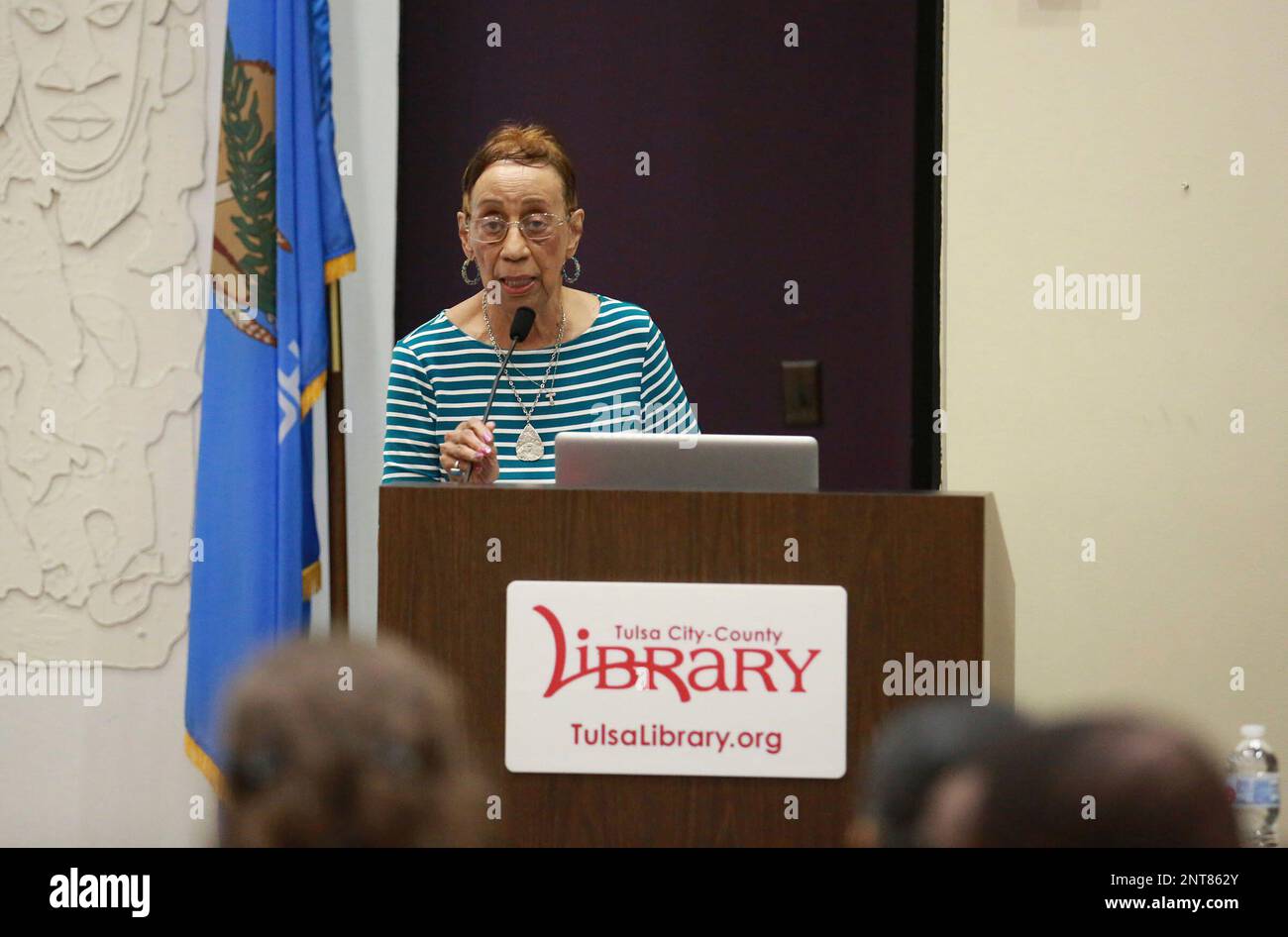 In this Thursday, July 18, 2019, photo state Sen. Maxine Horner speaks ...