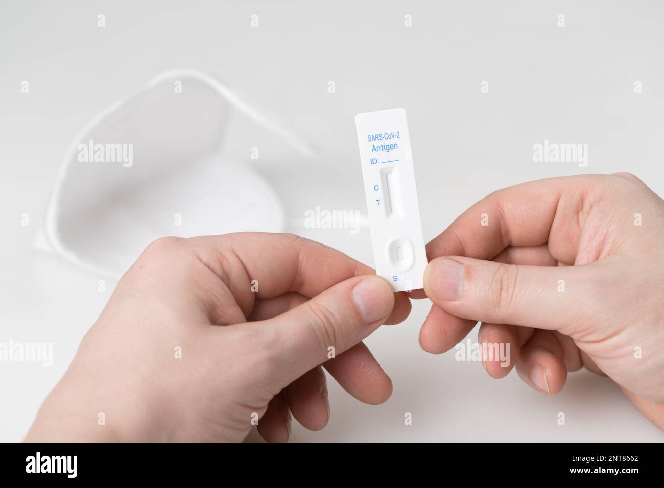 Covid rapid antigen nasal test. Self test at home or at corona test ...
