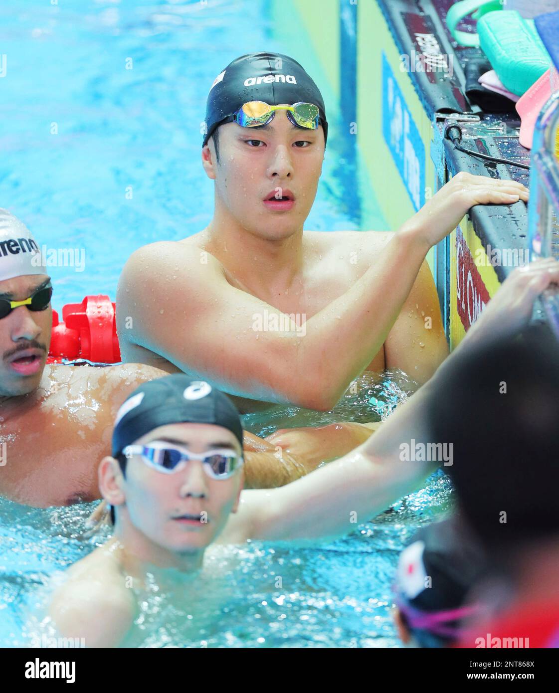 Daiya Seto, a Japanese competitive swimmer, practices at NAMBU ...