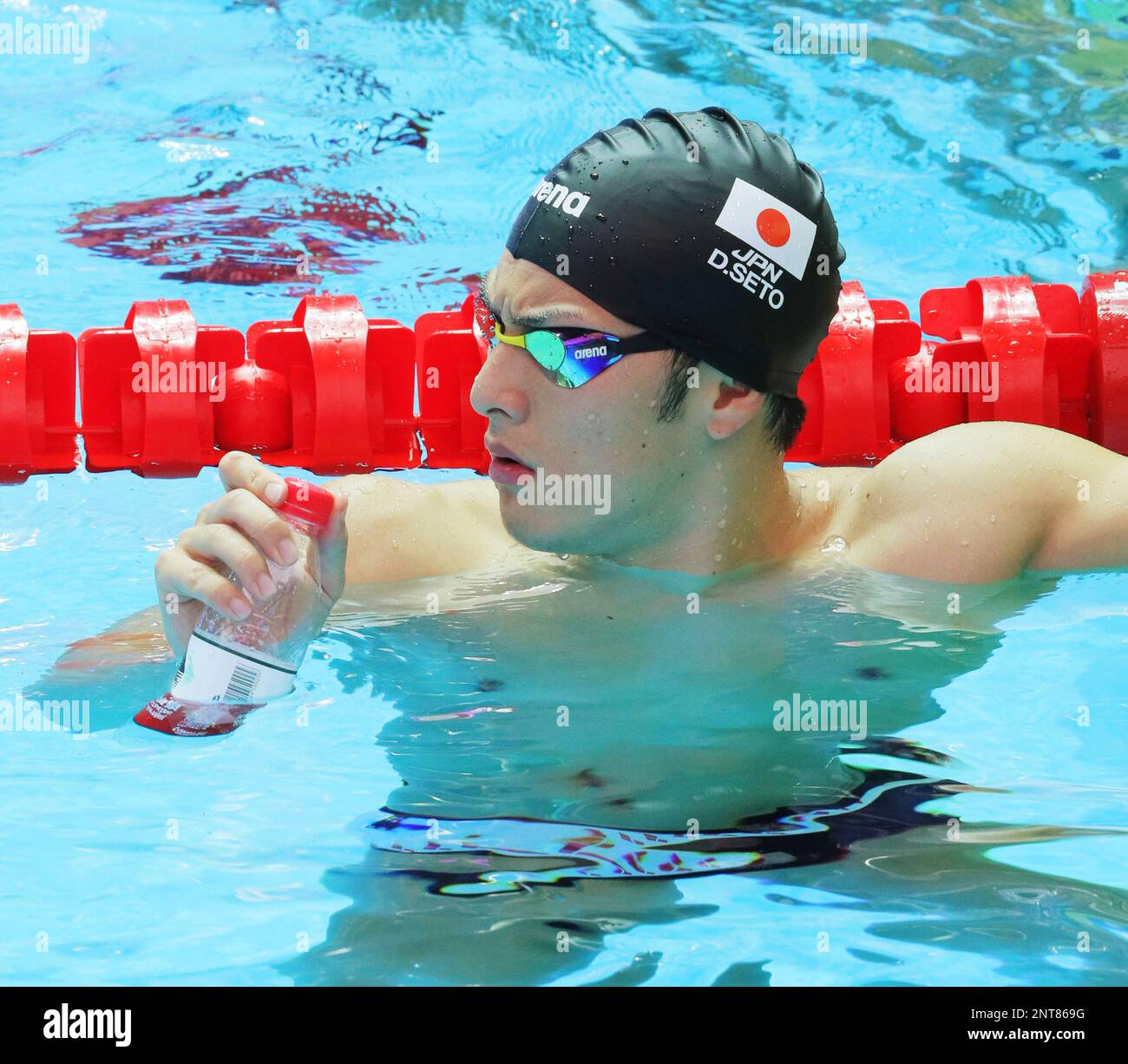 Daiya Seto, a Japanese competitive swimmer, practices at NAMBU ...
