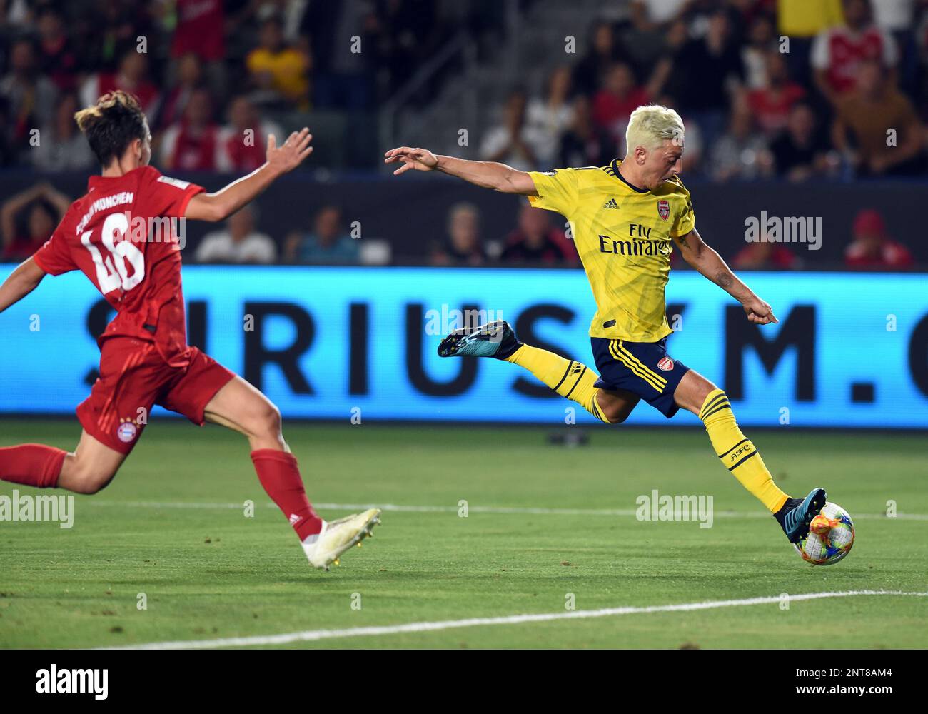 LOS ANGELES, CA - JULY 17: Mesut Ozil (10) of Arsenal takes a shot on ...