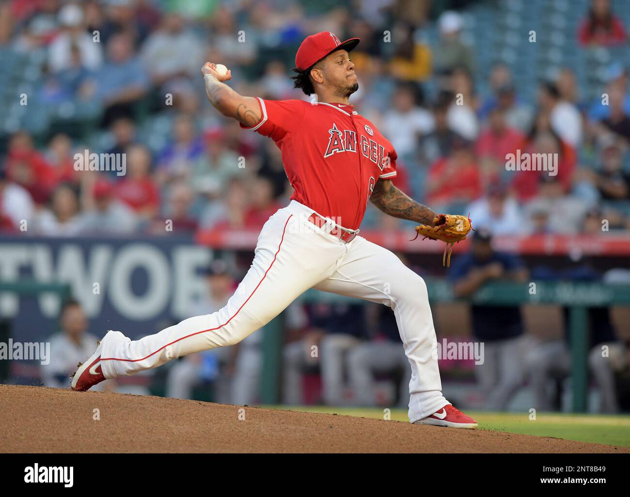 ANAHEIM, CA - JULY 17: Los Angeles Angels Pitcher Felix Pena (64) in ...
