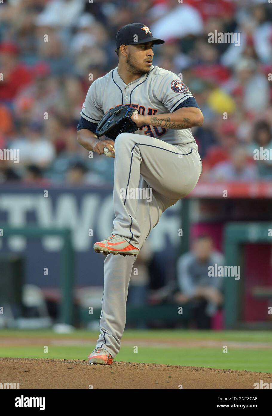 ANAHEIM, CA - JULY 16: Houston Astros pitcher Hector Rondon (30) in ...