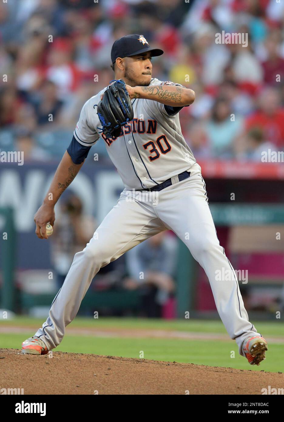 ANAHEIM, CA - JULY 16: Houston Astros pitcher Hector Rondon (30) in ...