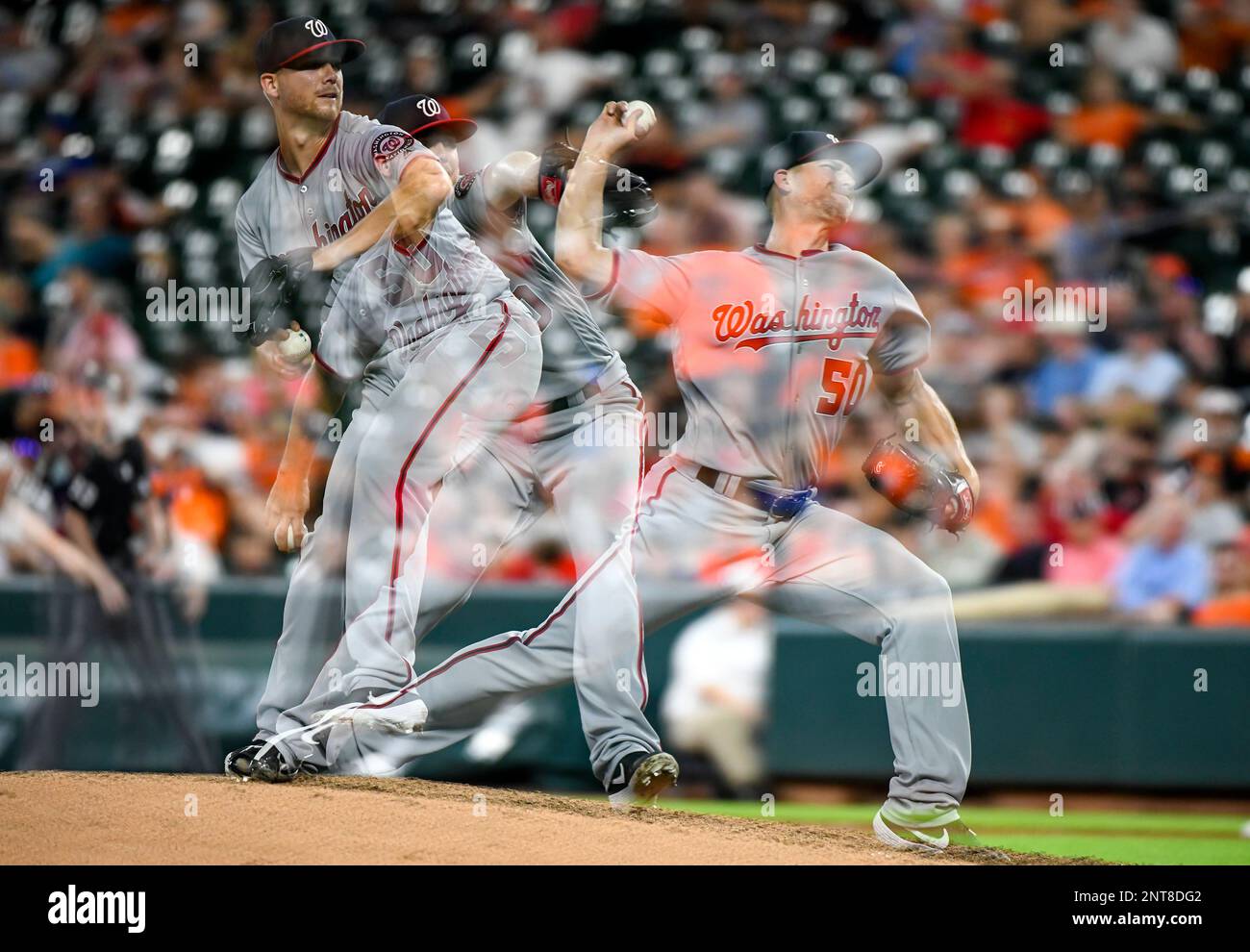 BALTIMORE, MD - JULY 16: Washington Nationals stating pitcher Austin ...