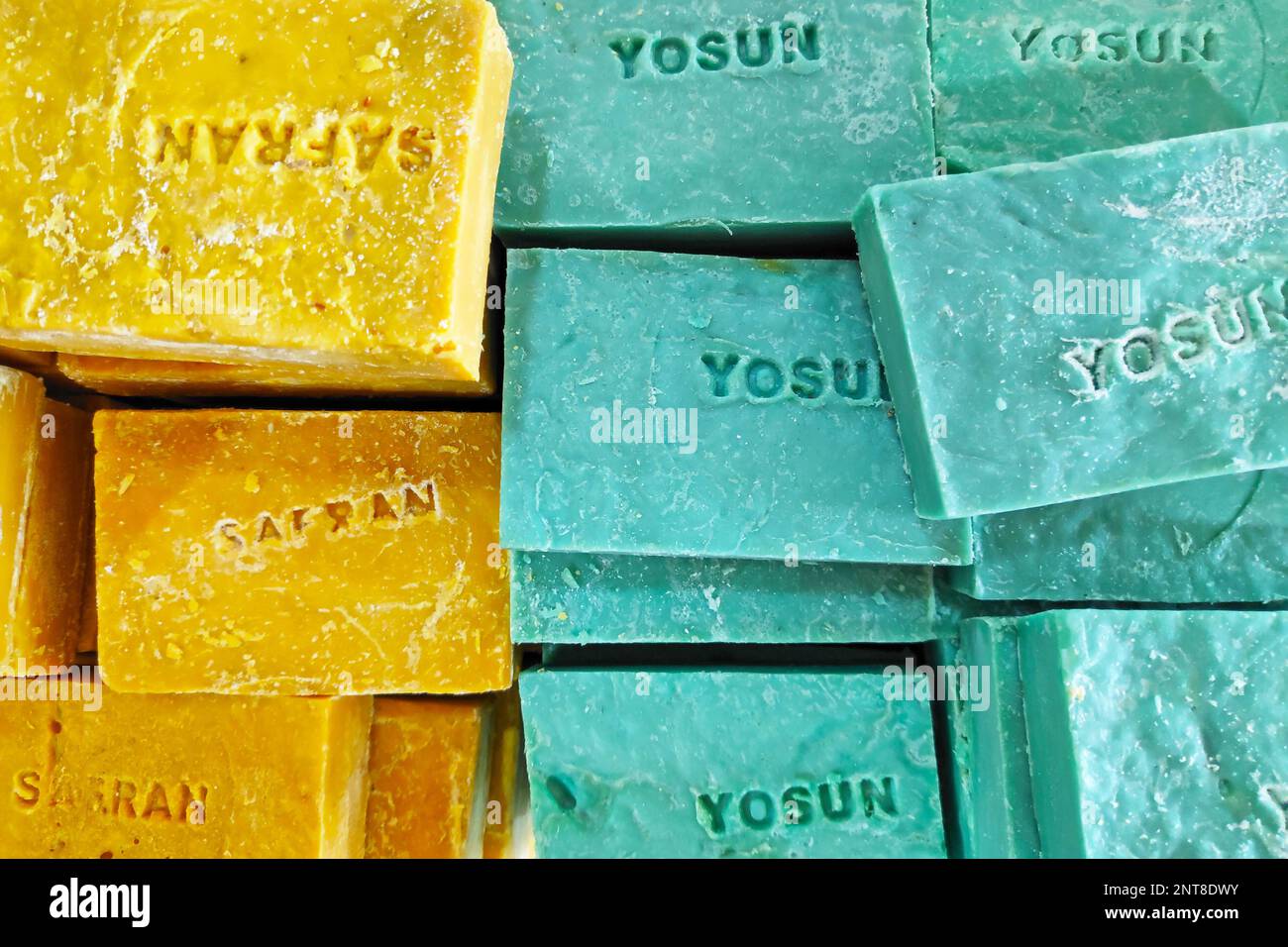 Close-up on a stack of Turkish soaps for sale Stock Photo - Alamy