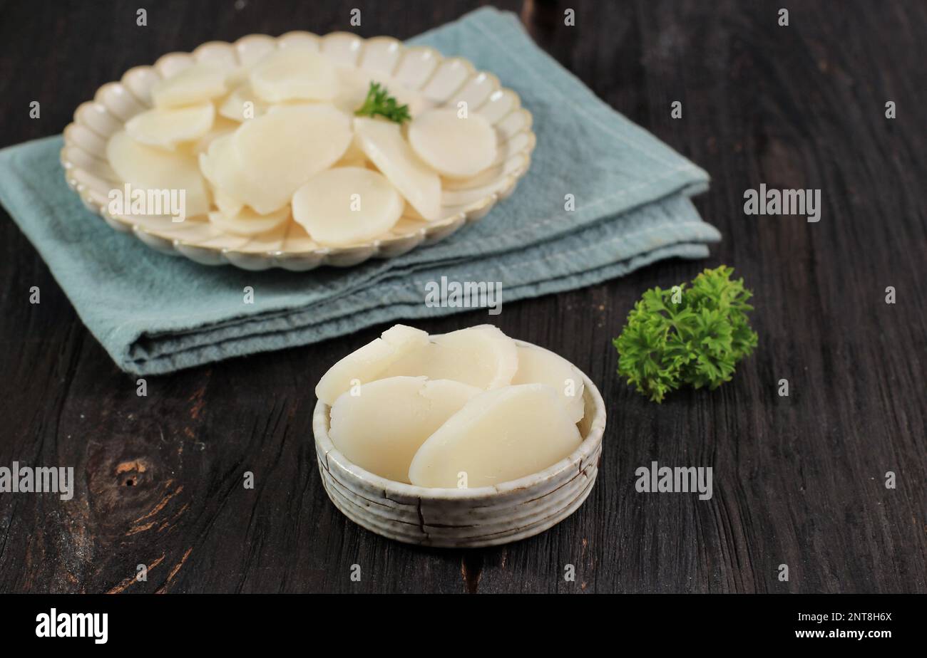 Korean Slice Rice Cake Tteok for Tteokguk Seollal Food Stock Photo - Alamy