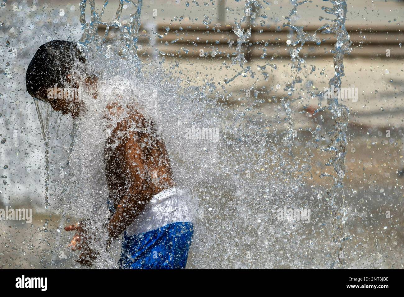 Rubin Morles, 10-years old, cools off at the San Fernando Regional Pool ...