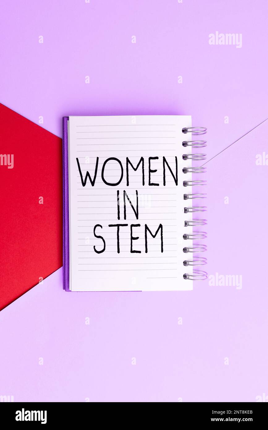 Conceptual caption Women In Stem. Business concept Science Technology ...