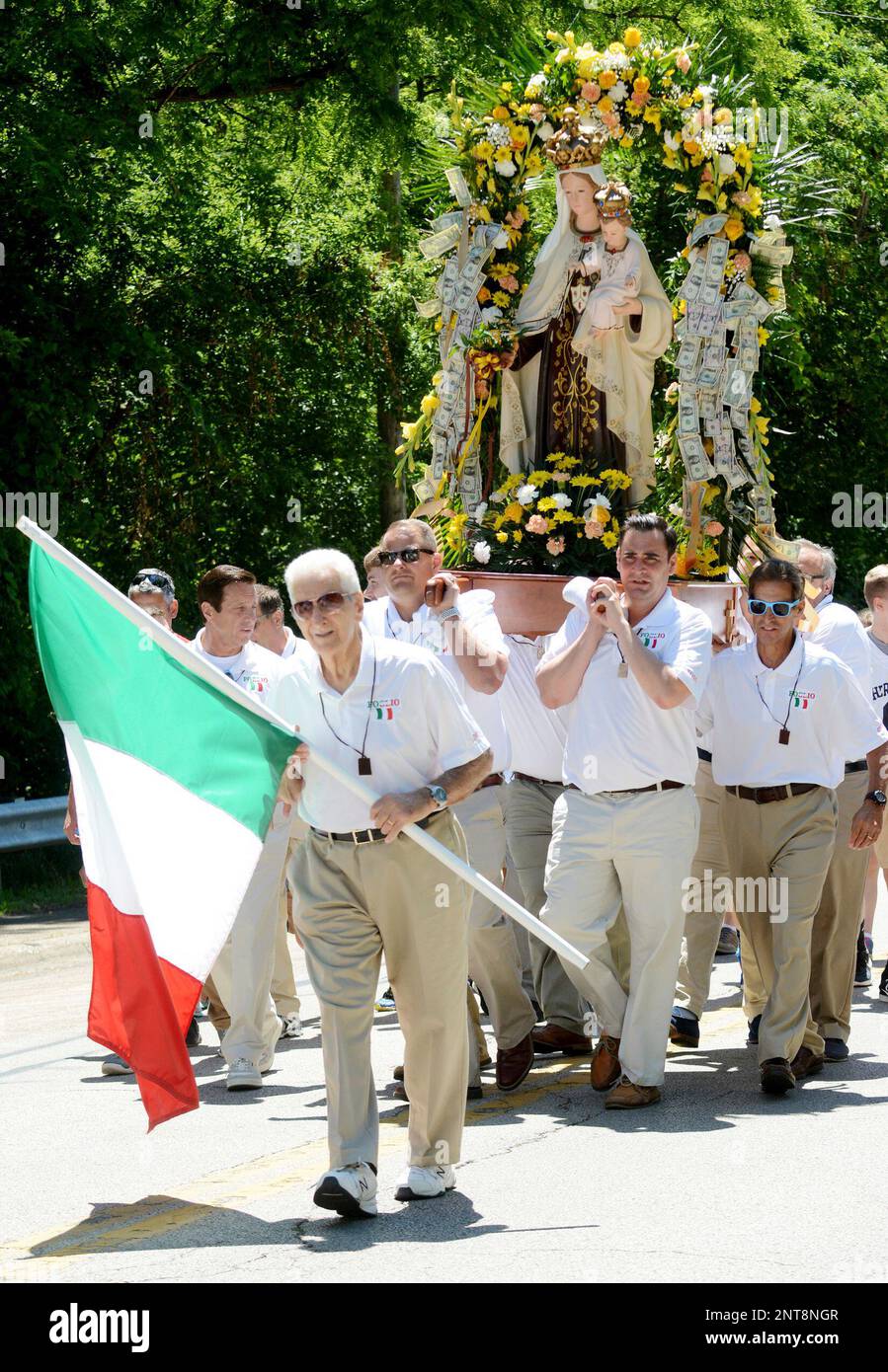 Members of the Foglio family, led by Joe Foglio Sr., (with Italian flag ...