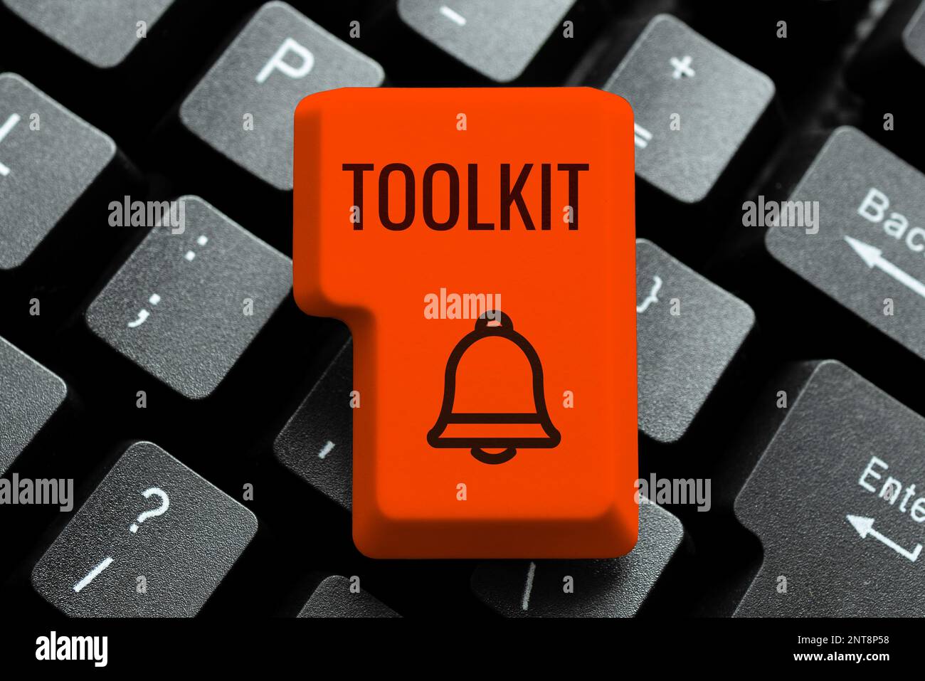 Handwriting text Toolkit. Business overview set of tools kept in a bag ...