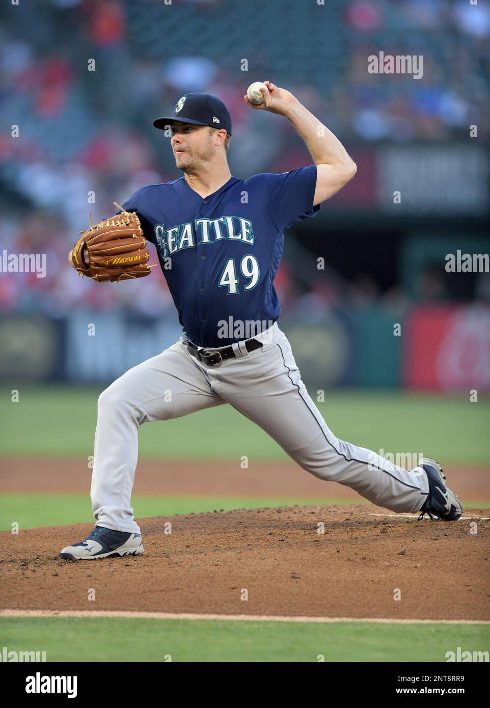 ANAHEIM, CA - JULY 13: Seattle Mariners pitcher Wade LeBlanc (49) in ...