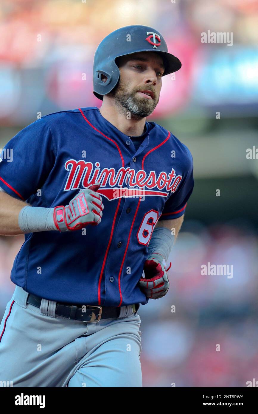 CLEVELAND, OH - JULY 13: Minnesota Twins left fielder Jake Cave (60 ...