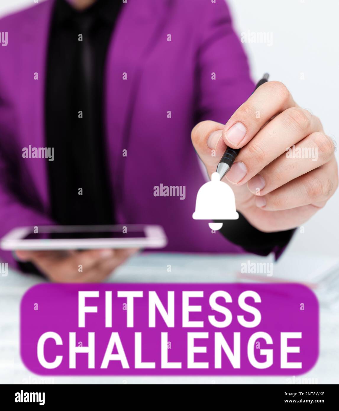 Handwriting text Fitness Challenge. Business overview condition of ...