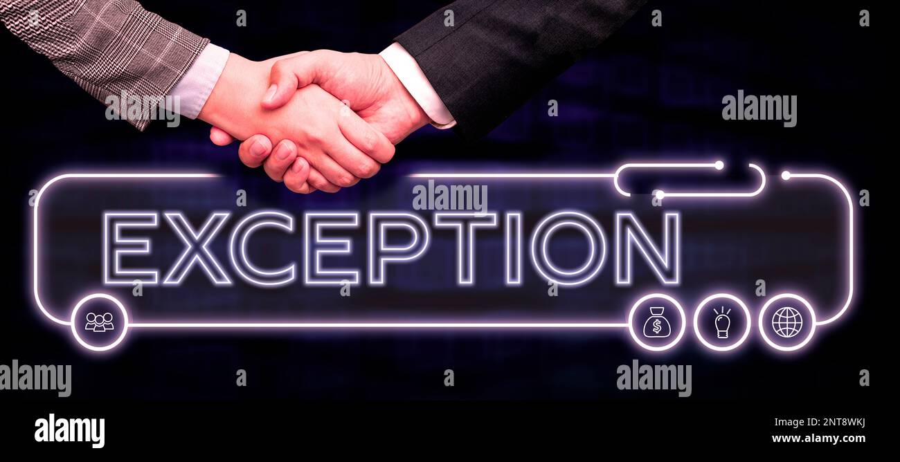 Writing displaying text Exception. Business overview person or thing ...