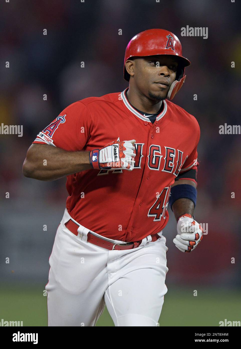 ANAHEIM, CA - JULY 12: Los Angeles Angels left fielder Justin Upton (8 ...