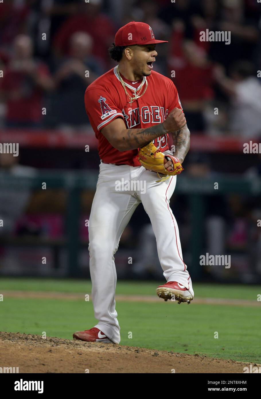 ANAHEIM, CA - JULY 12: Los Angeles Angels pitcher Felix Peña (64 ...