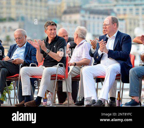 IAAF president Sebastian Coe (left) and Prince Albert II aka Albert ...