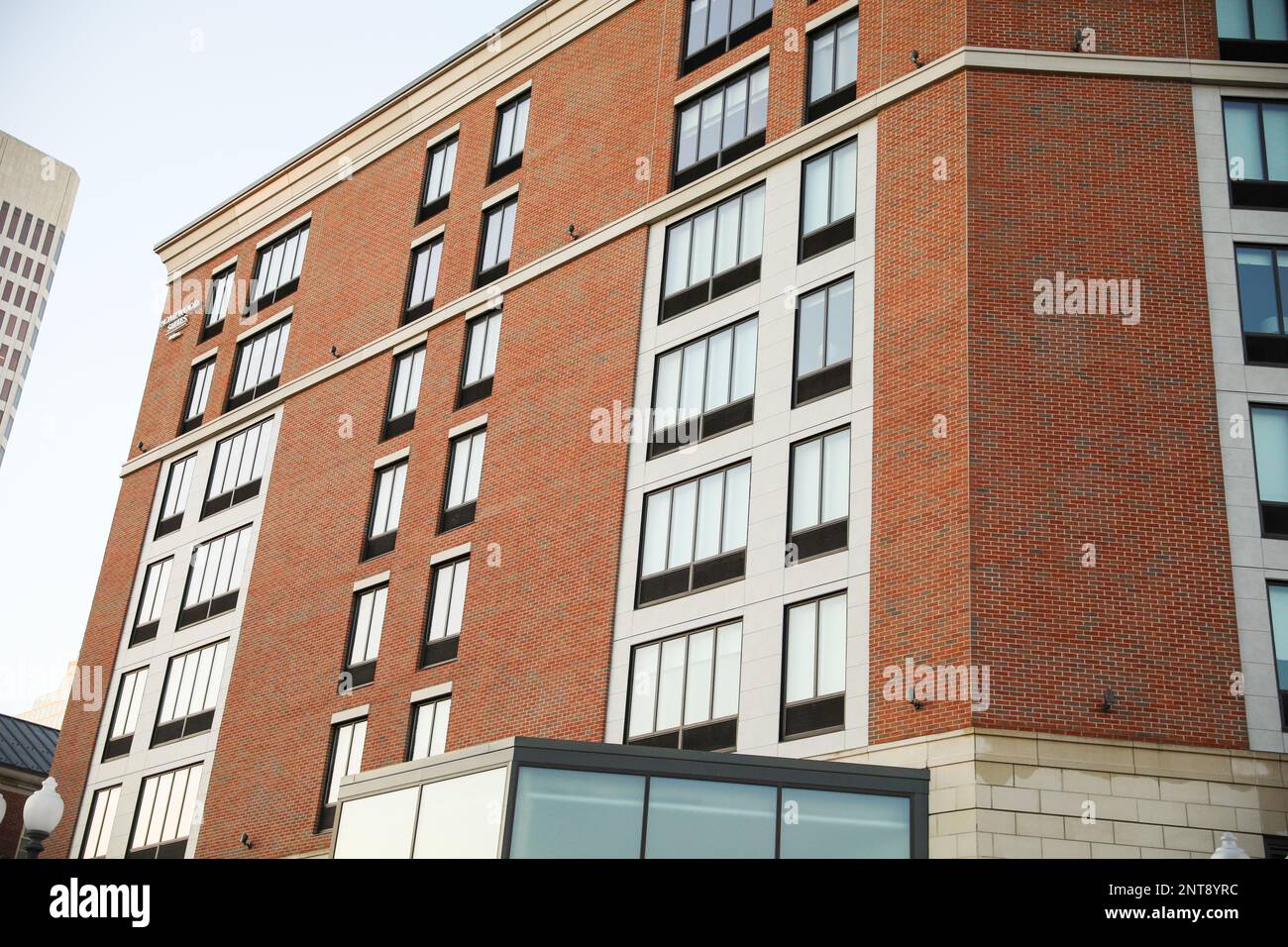 Brick buildings in the city during the morning showing downtown and ...