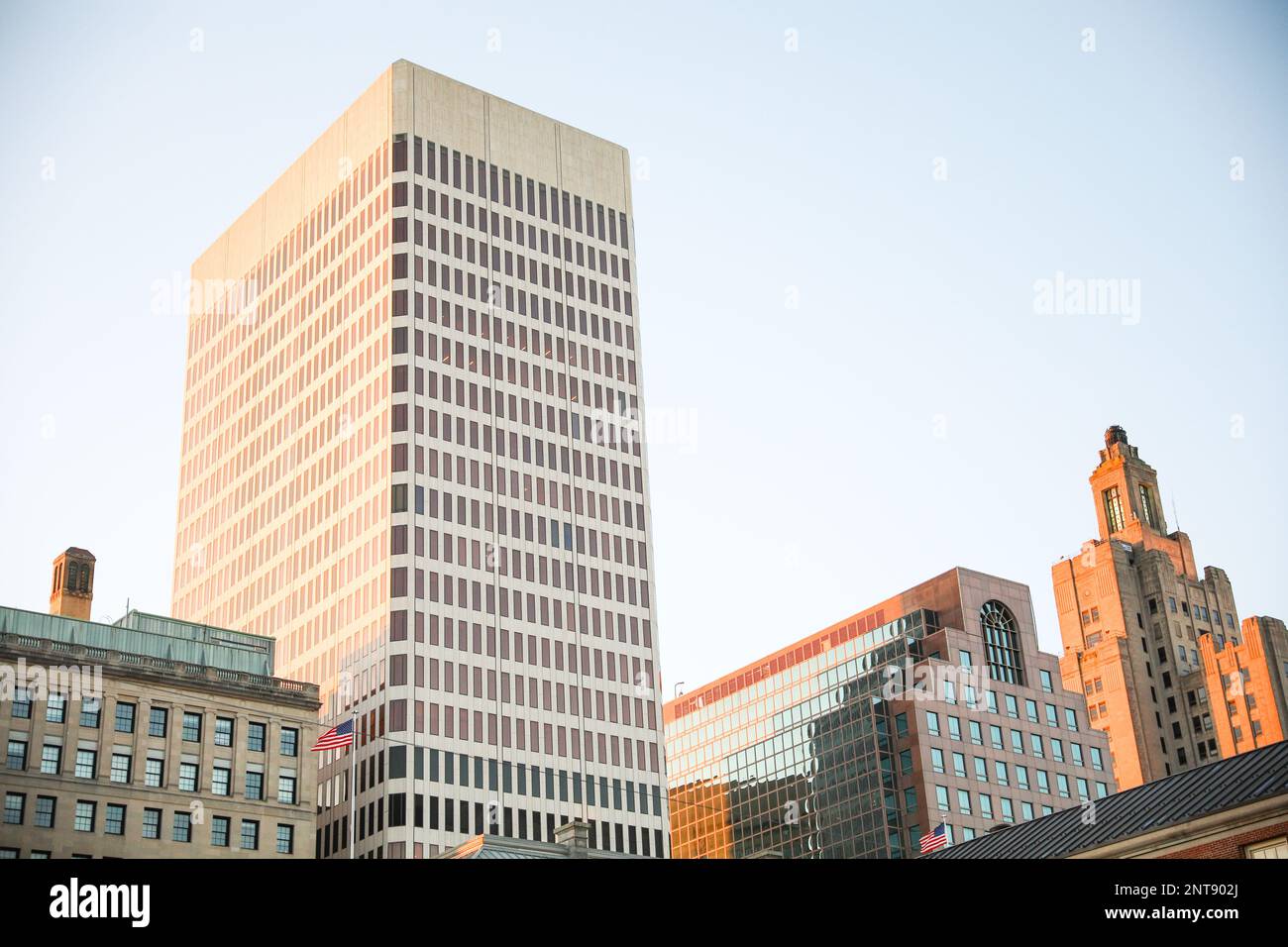Brick buildings in the city during the morning showing downtown and ...