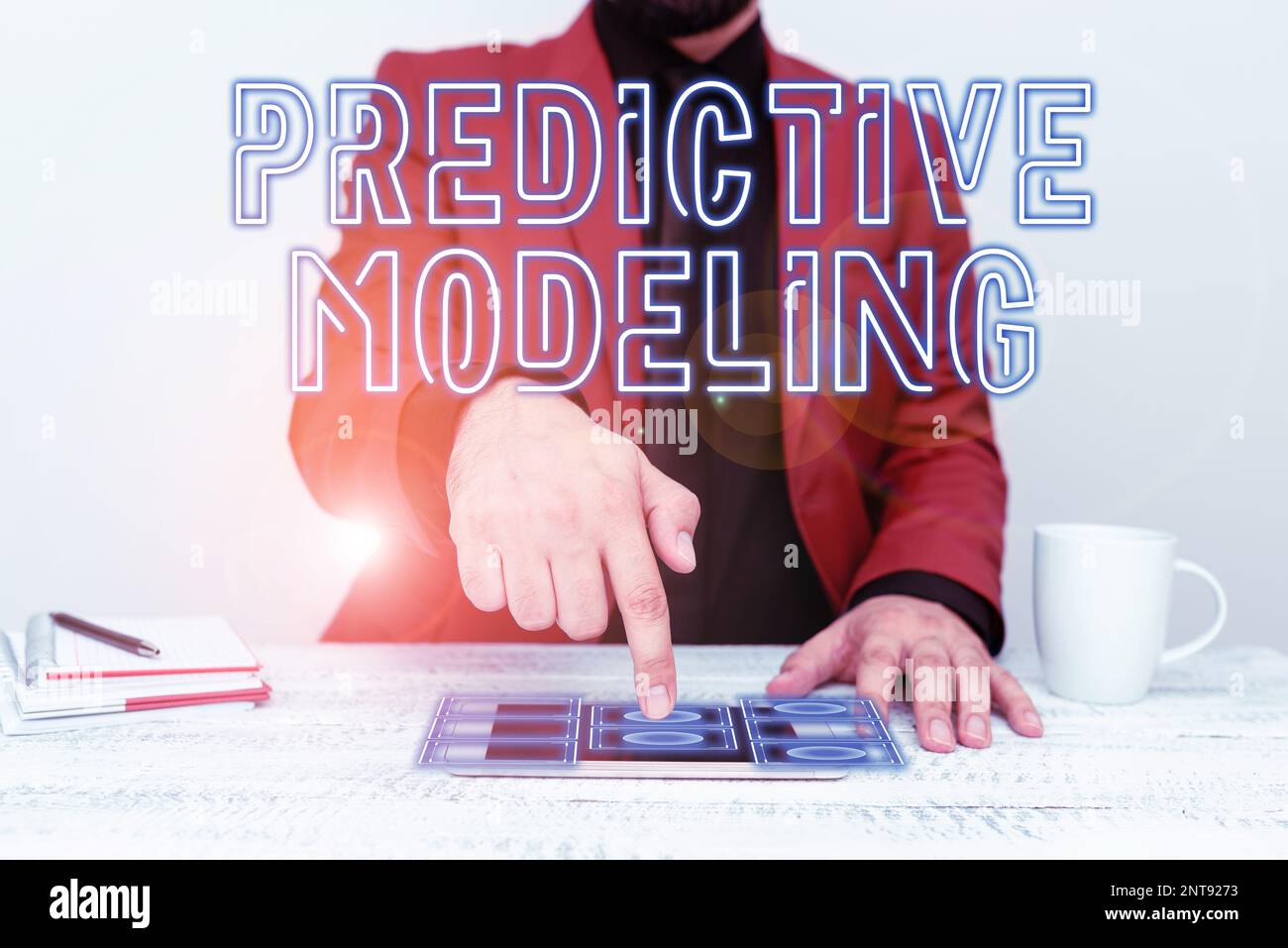Sign displaying Predictive Modeling. Word for maintenance strategy driven by predictive ...
