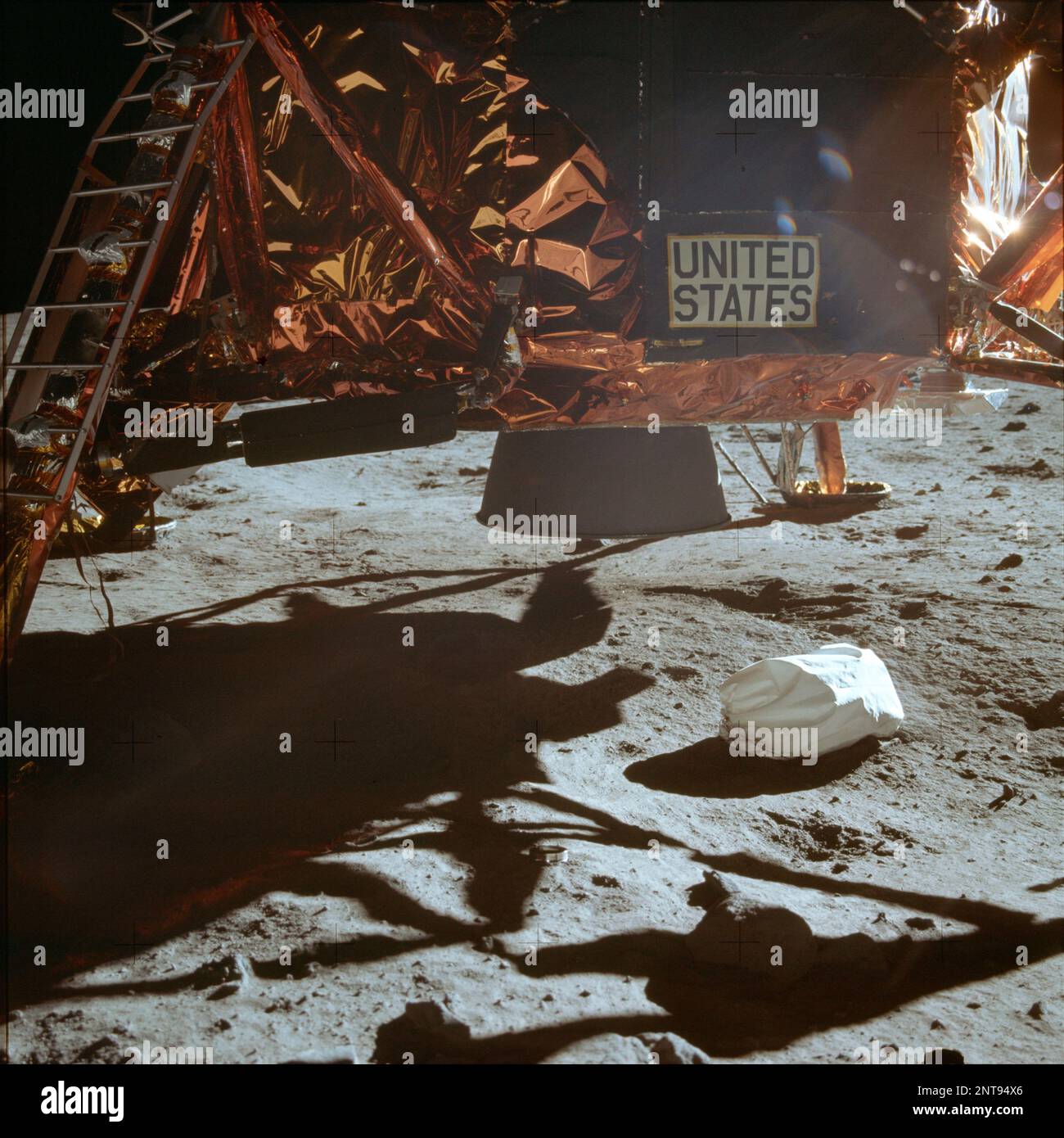 This July 20, 1969 photo made available by NASA shows the Lunar Module ...