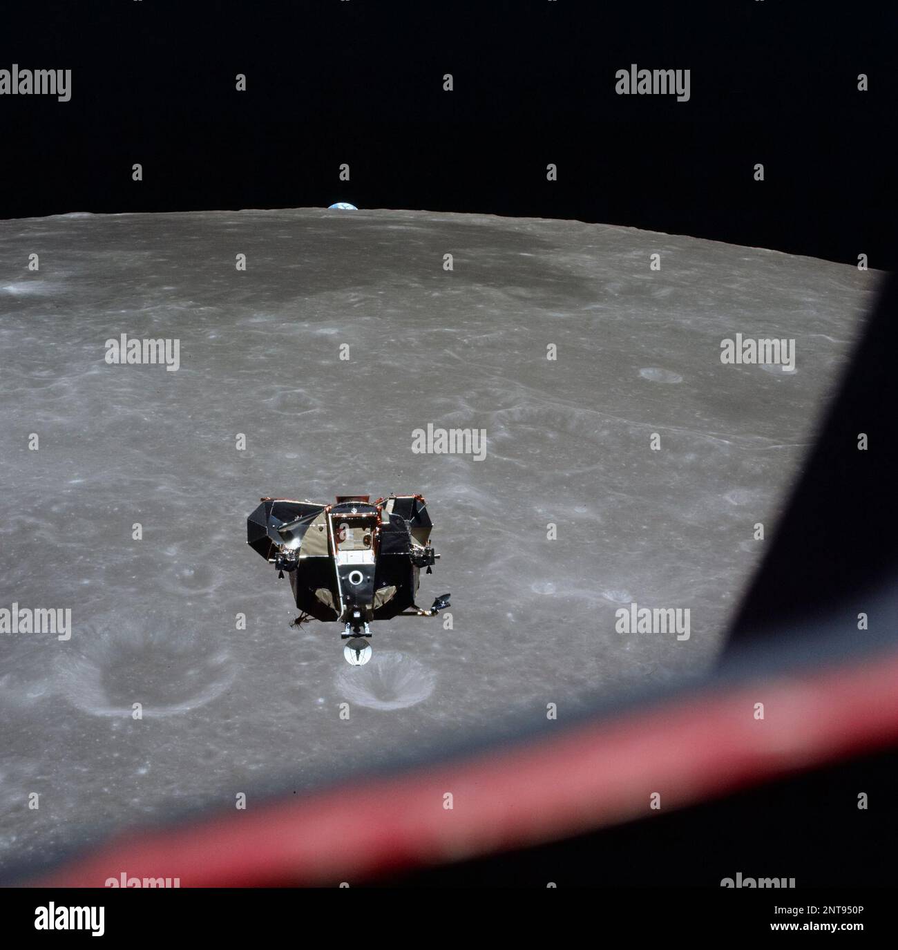 This July 21, 1969 photo made available by NASA shows the Lunar Module ...