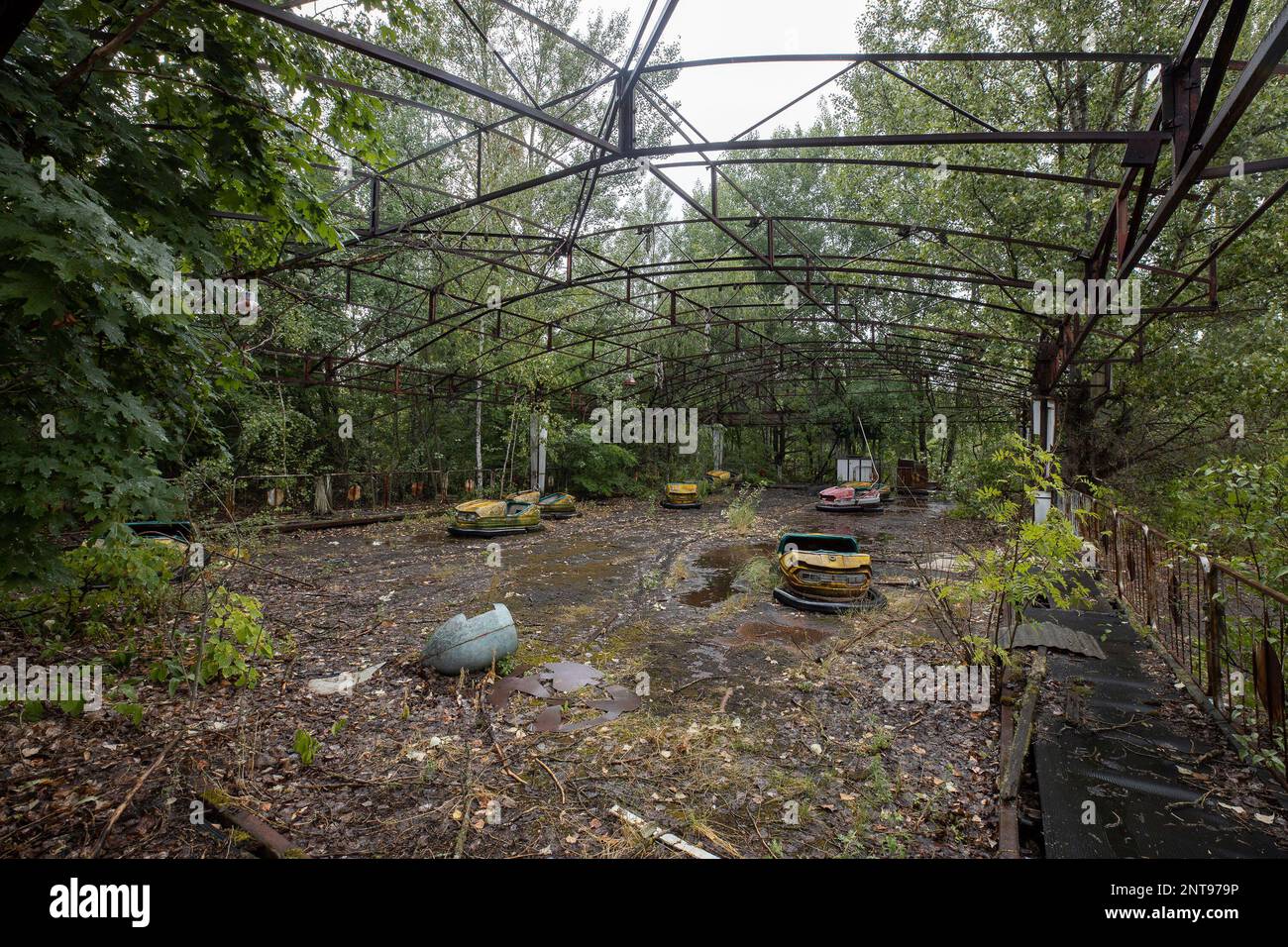 A playground is seen in the abandoned city of Prypyat some 3 kilometers ...
