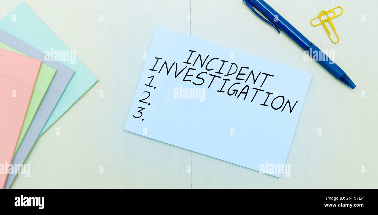 Text caption presenting Incident Investigation. Business approach ... Text caption presenting Incident Investigation. Business approach ...