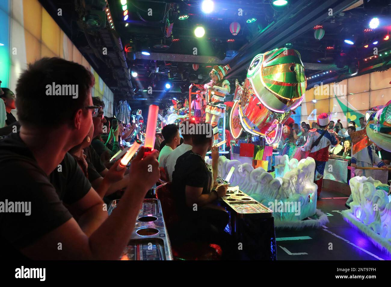 A picture taken on July 10, 2019 shows a show at Robot Restaurant in ...