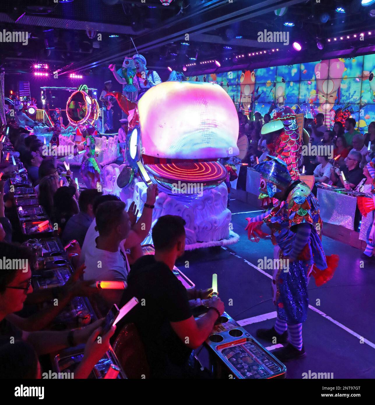A picture taken on July 10, 2019 shows a show at Robot Restaurant in ...