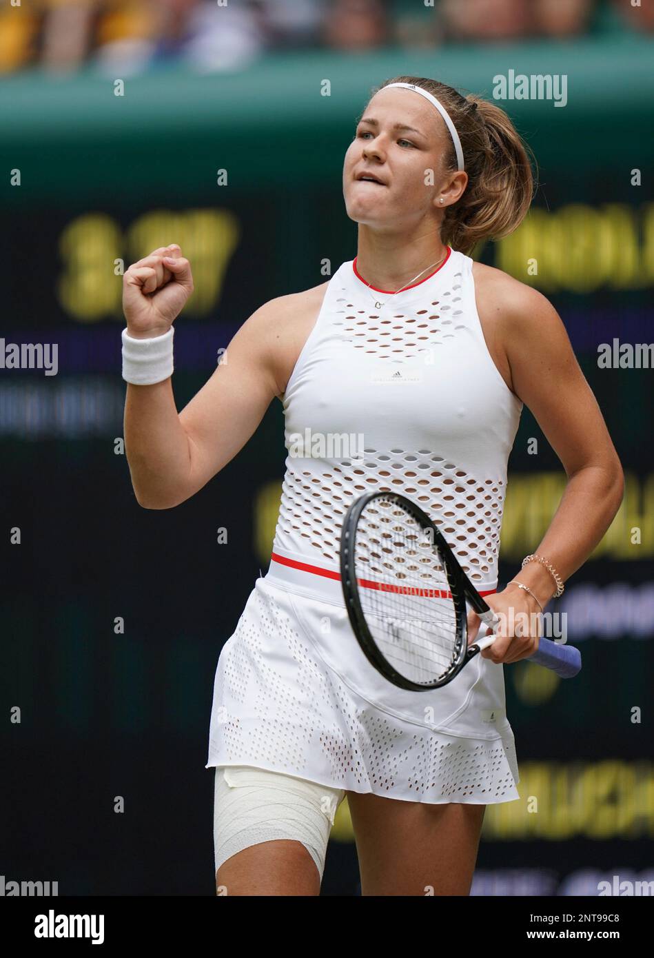 Karolina Muchova of Czech Republic reacts during the Ladies' singles ...