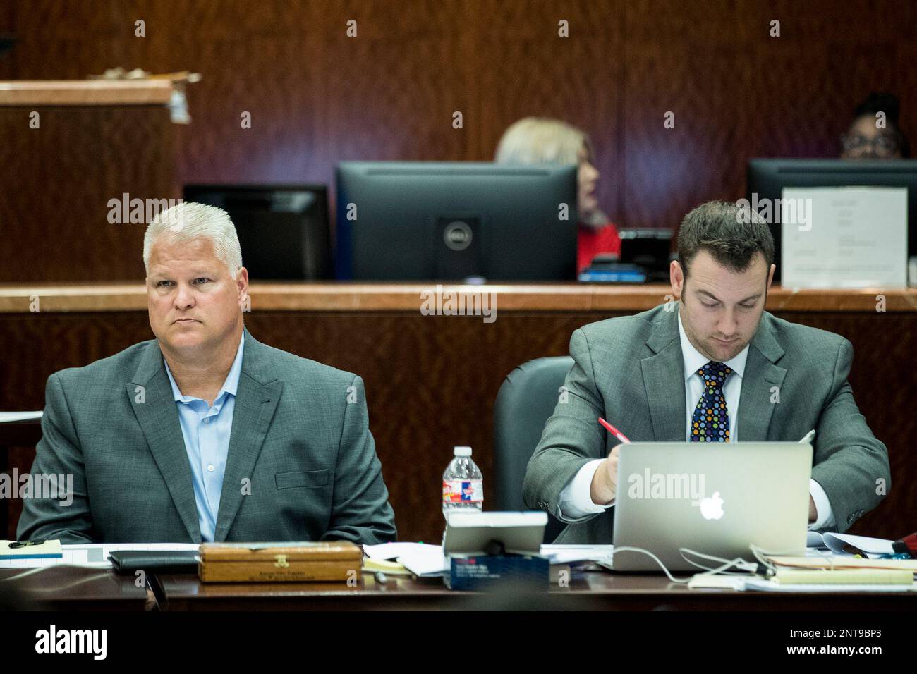 Texas Coach Retrial David Temple Sits With Attorney Romy Kaplan In The