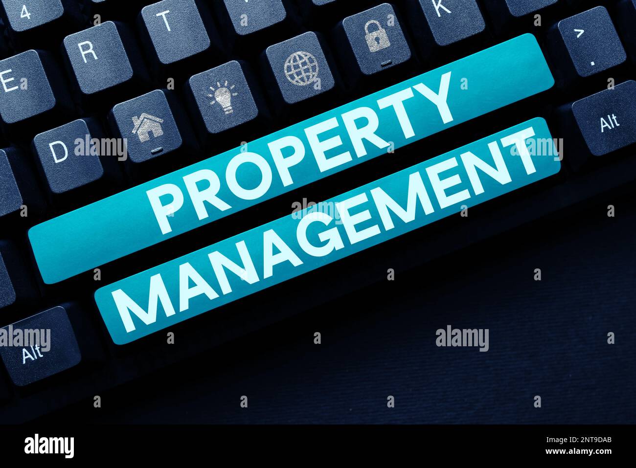 Hand writing sign Property Management. Word Written on Overseeing of ...