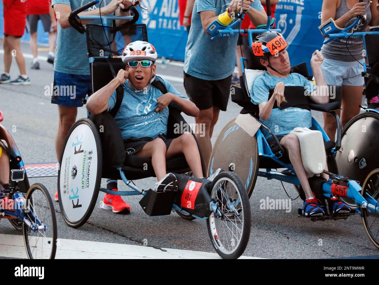 The start of the push assisted wheelchair race. The 50th running of the ...