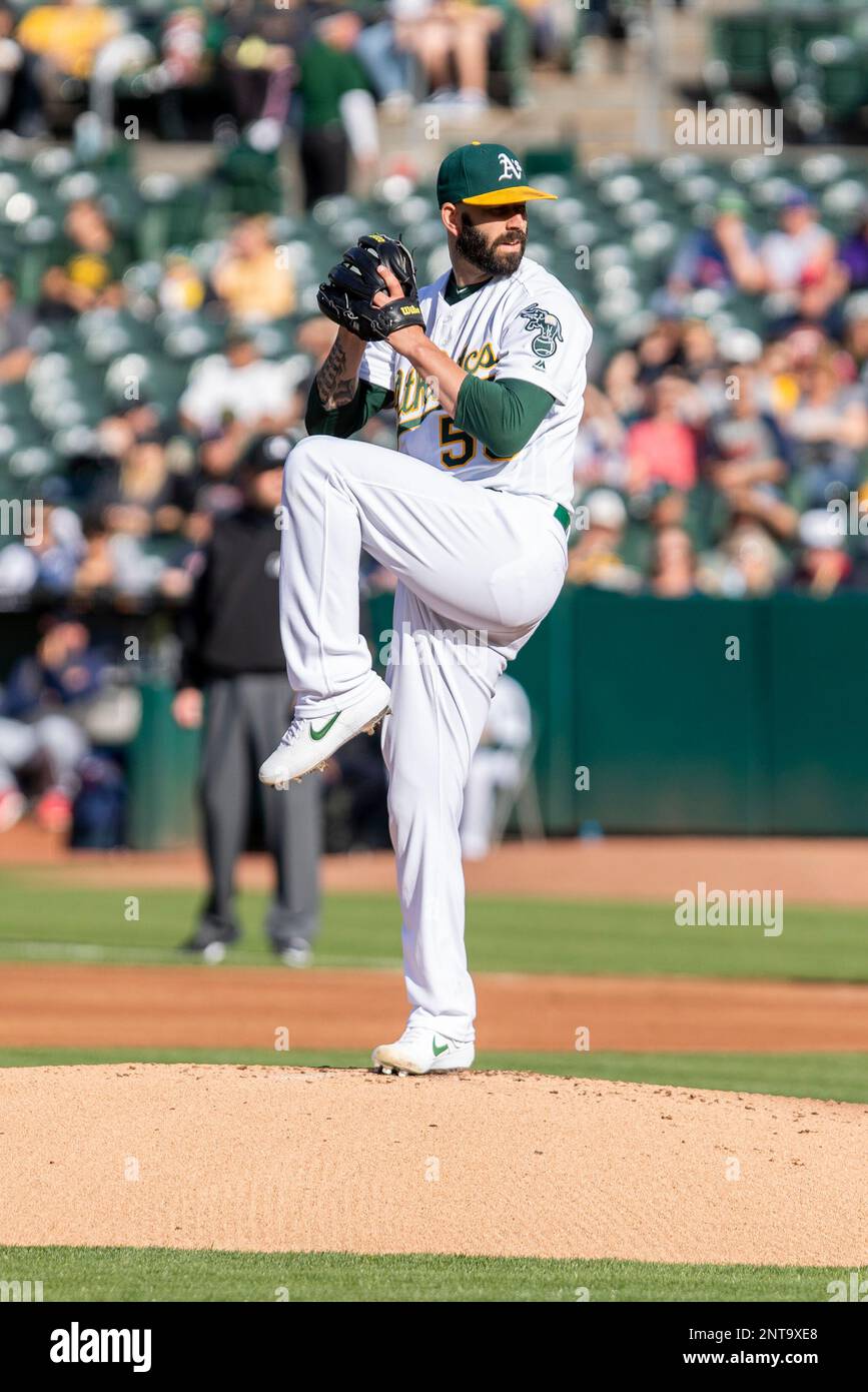 OAKLAND, CA - JULY 03: Oakland Athletics Starting pitcher Mike Fiers ...