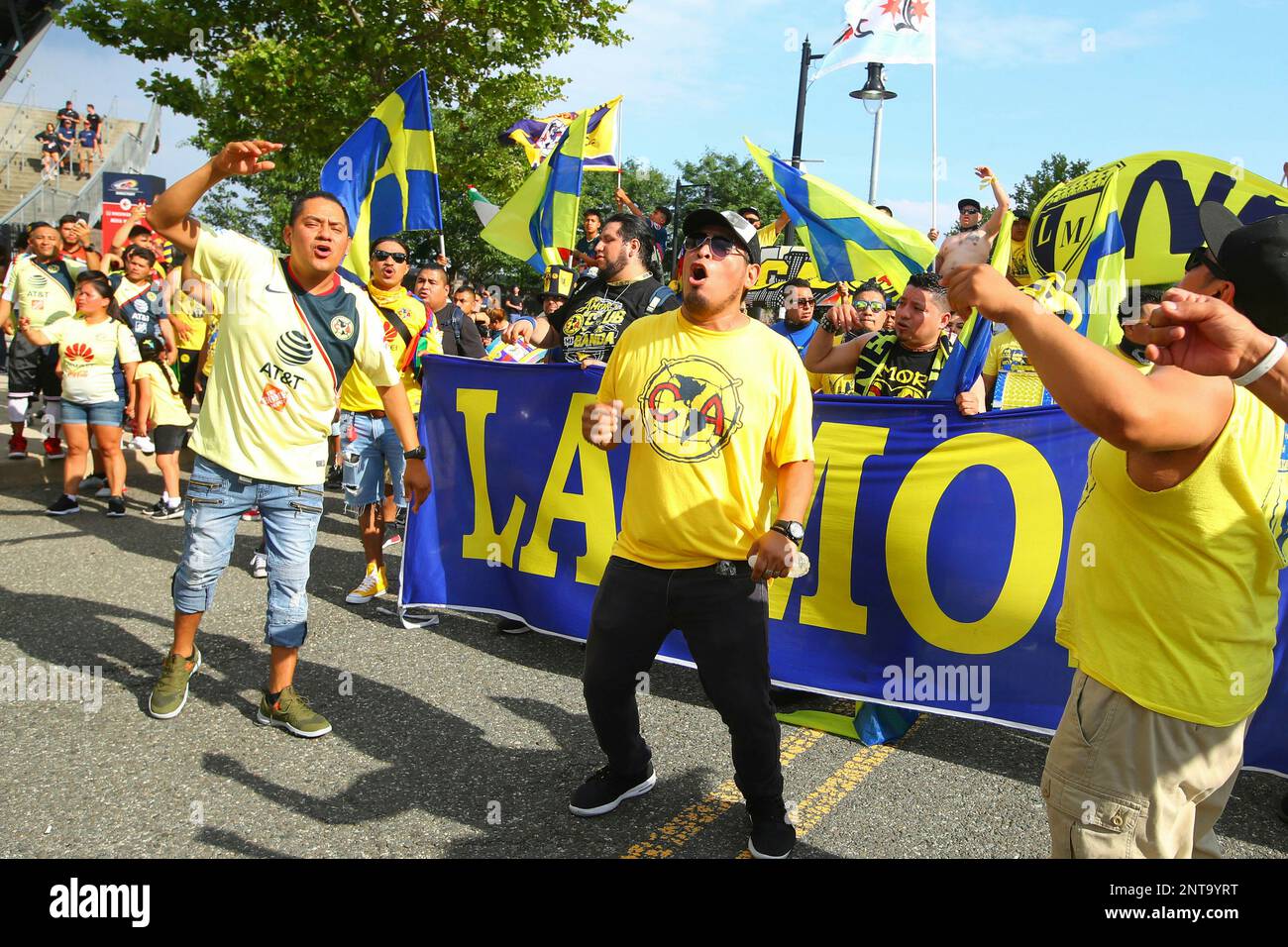 HARRISON, NJ - JULY 03: A general view of Club America Fans in the ...