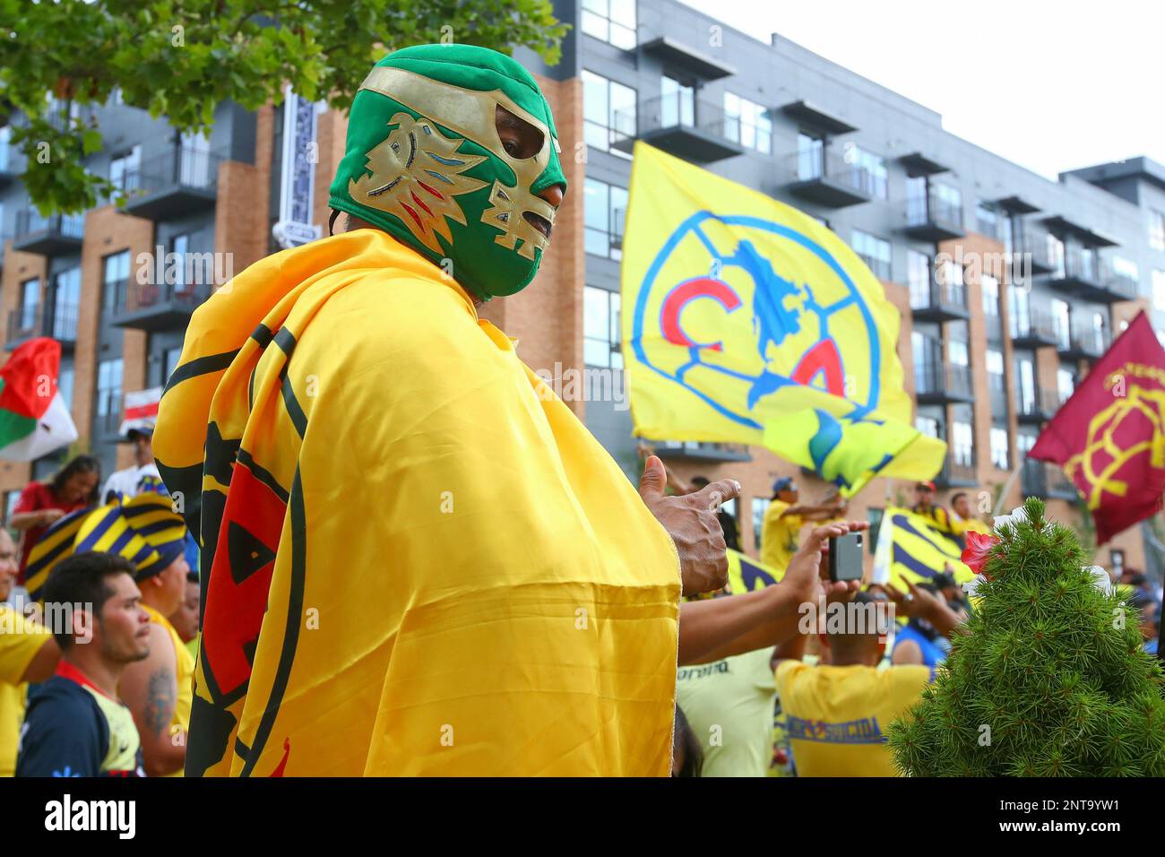 HARRISON, NJ - JULY 03: A general view of Club America Fans in the ...