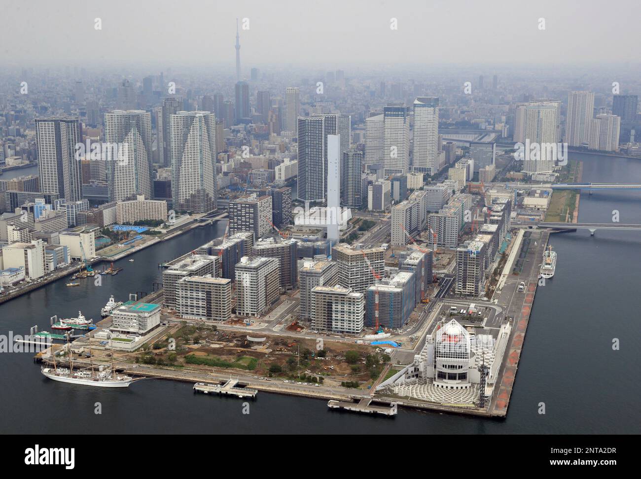 An aerial photo shows athletes' village housing under construction in ...